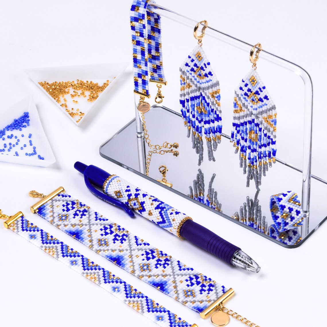 Beaded CAROLINA Collection- Miyuki Beading PDF Patterns: 3 Loom ...