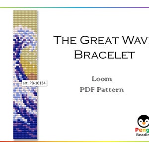 Beaded the GREAT WAVE Loom Bracelet - Miyuki Delica Beading Pattern PB ...