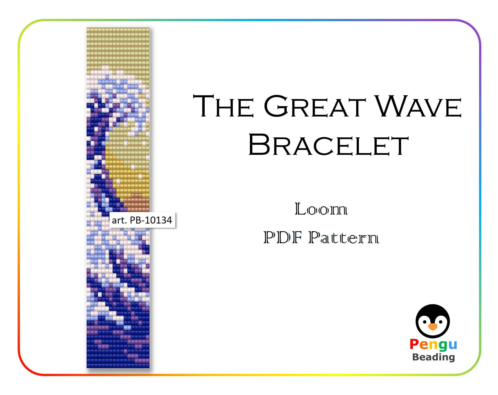 Beaded the GREAT WAVE Loom Bracelet - Miyuki Delica Beading Pattern PB ...