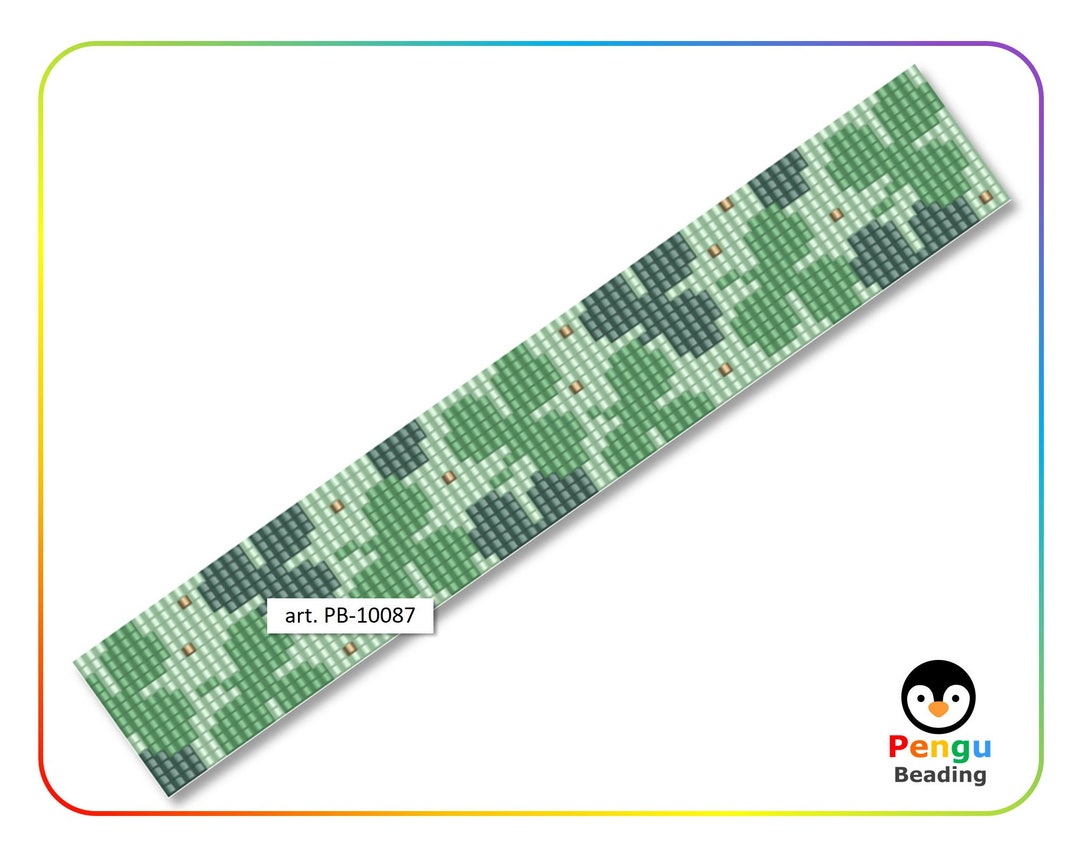 Beaded Clover Leaves Loom Bracelet - Miyuki Delica Beading Pattern PB-10087 - Etsy