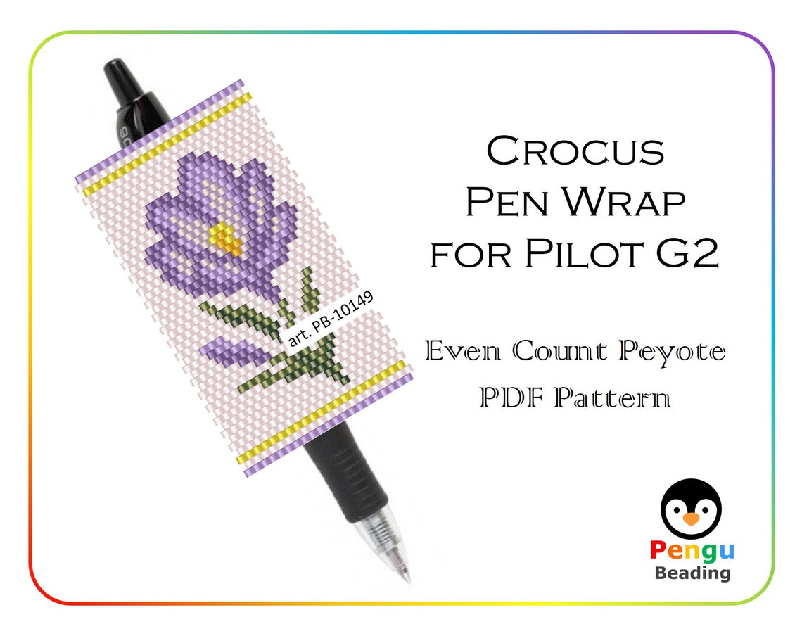 Beaded CROCUS Pen Wrap as Peyote Seed Bead Pattern Peyote - Etsy