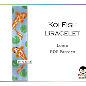 Beaded KOI Fish Loom Bracelet - Miyuki Delica Beading Pattern PB-10163 ...