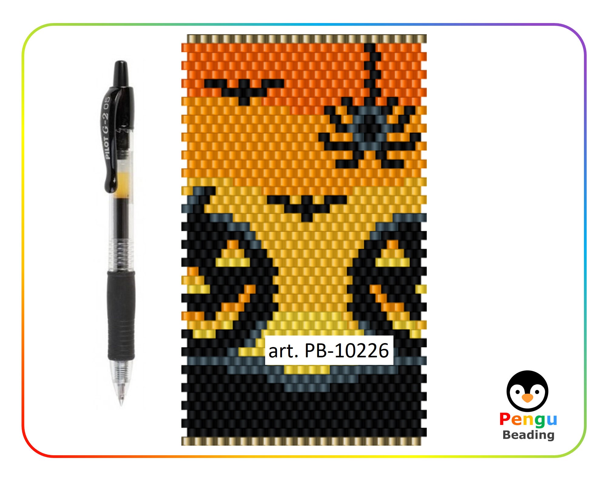 Beaded PUMPKIN HALLOWEEN Even Count Peyote Pen Wrap for Pilot G2 ...