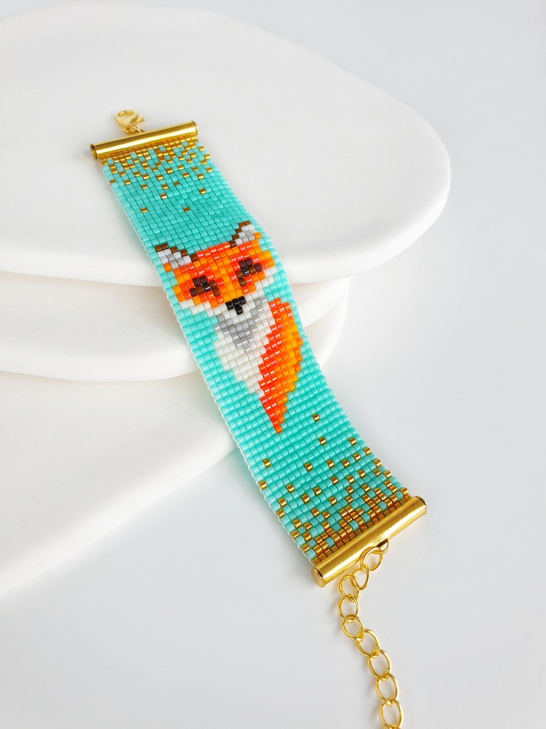 Beaded the FOX Loom Bracelet - Miyuki Delica Beading Animals Pattern PB ...