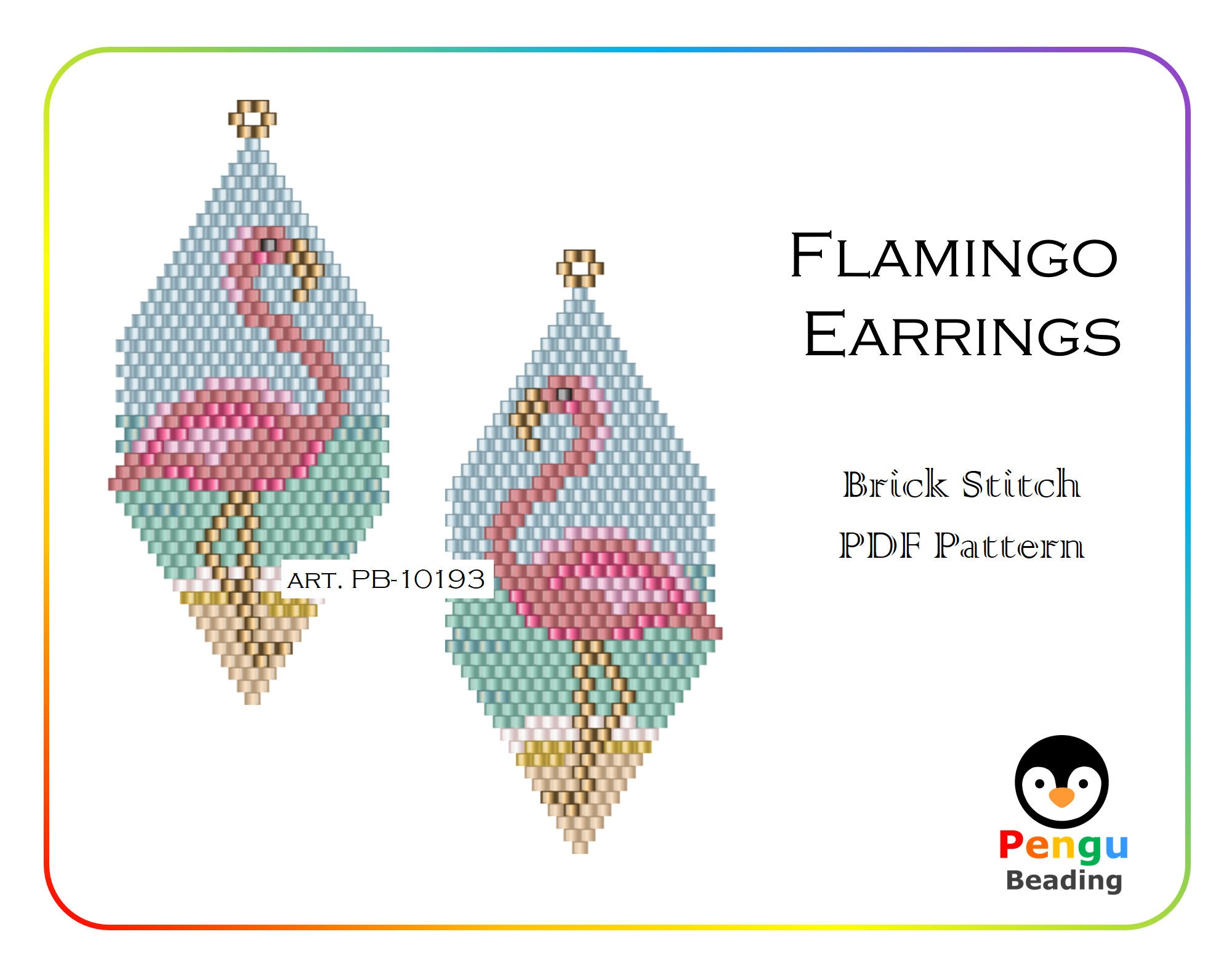Beaded FLAMINGO - Miyuki Brick Stitch Beading Pattern PB-10193 - Etsy