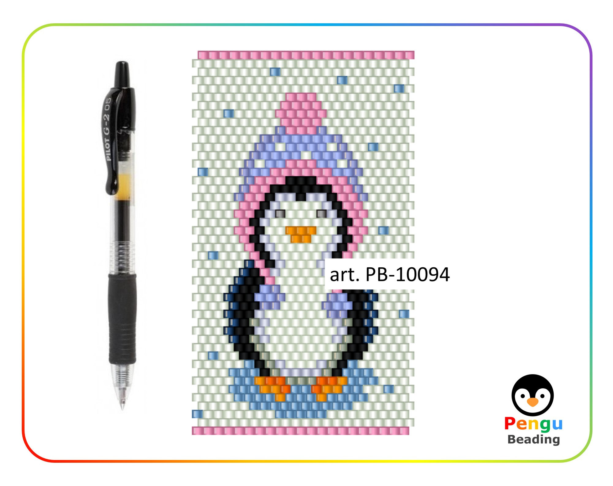 Beaded Winter Penguin Pen Wrap for Pilot G2 Even Count Peyote - Etsy