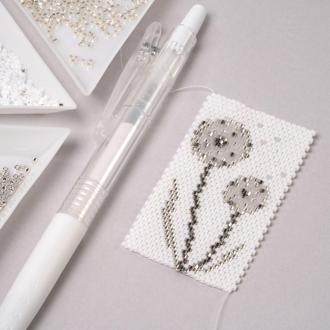 Beaded Dandelion Flower Even Count Peyote Pen Wrap for Pilot G2 Miyuki ...