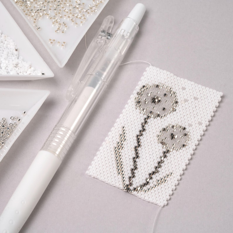 Beaded Dandelion Flower Even Count Peyote Pen Wrap for Pilot G2 ...