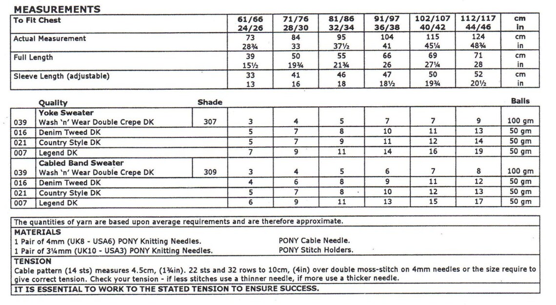 KNITTING PATTERN MENS Boys Cable Panel Jumpers Dk 24 - 46 Inch Chest ...