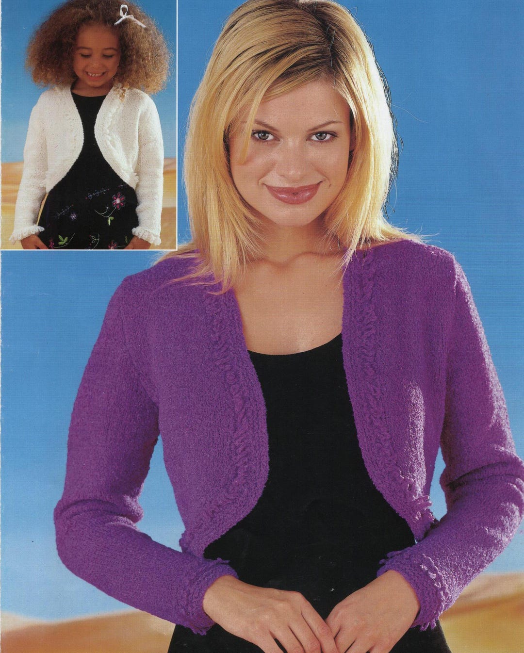KNITTING PATTERN WOMENS Girls Bolero Dk 24 - 42 Inch Chest English ( 8 ...