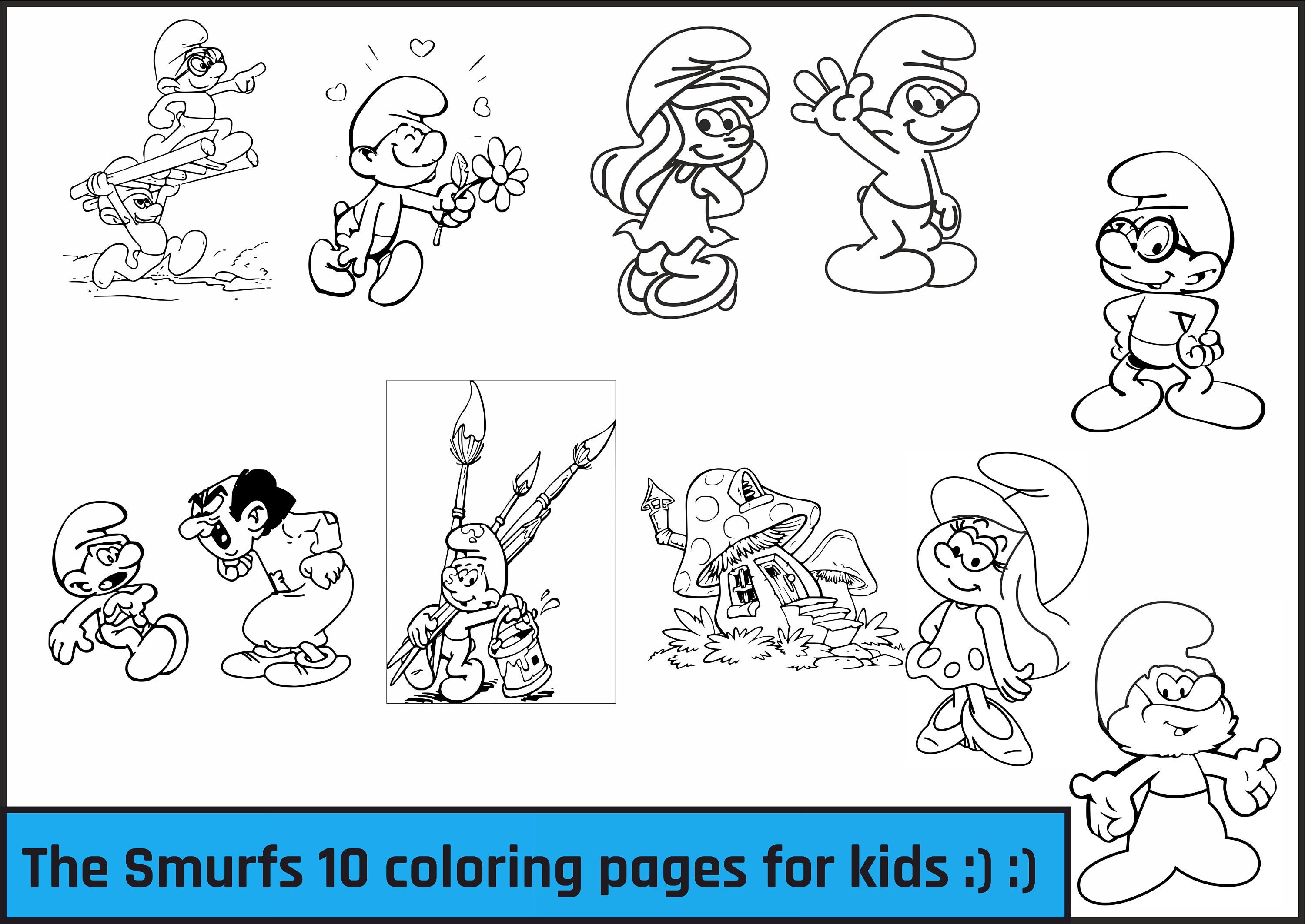 Printable Colouring Page the Smurfs 10 Coloring Pages for - Etsy Australia