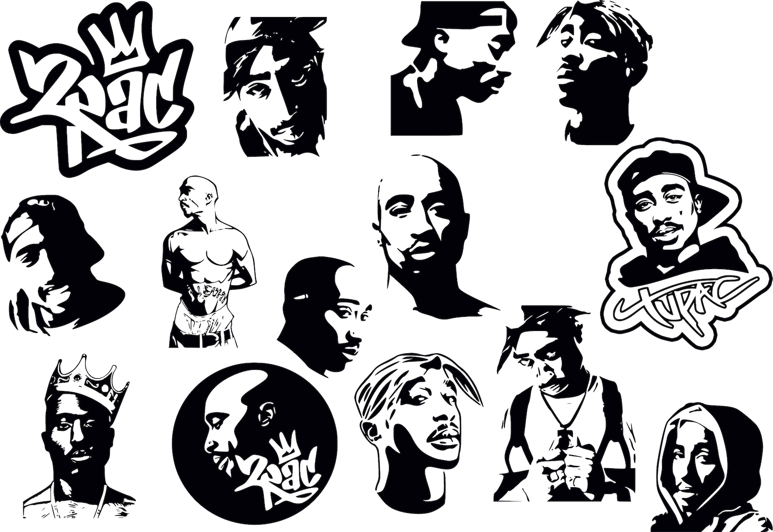 Tupac Svg Bundle 2pac Cut File Svg Png Dxf Eps Rap Svg - Etsy
