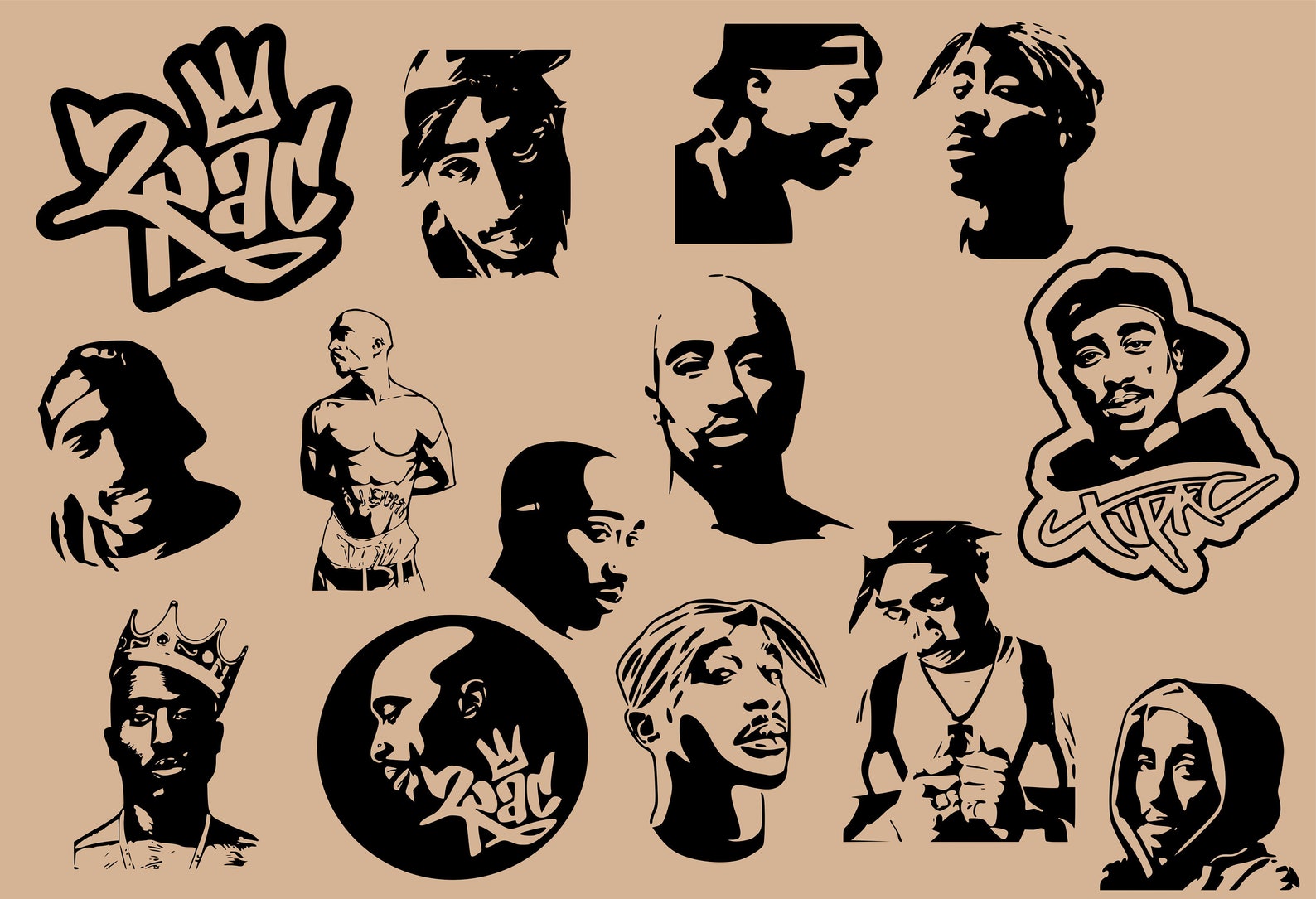 Tupac Svg Bundle 2pac Cut File Svg Png Dxf Eps Rap Svg - Etsy