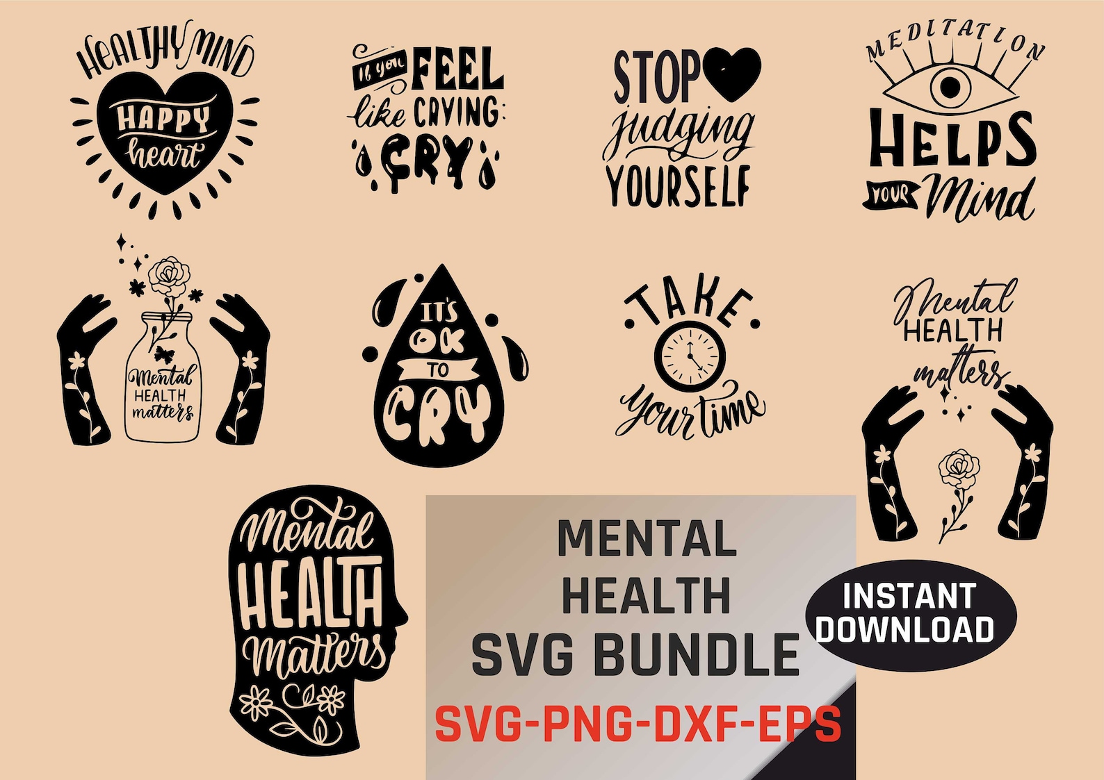 Stickers Mental Health Svg Bundle mental Health Stickers - Etsy