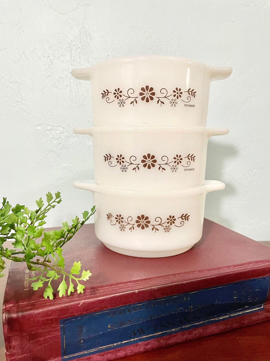 Vintage Brown Daisy RARE PYR-O-REY Dynaware Mini-casserole / Ramekin ...