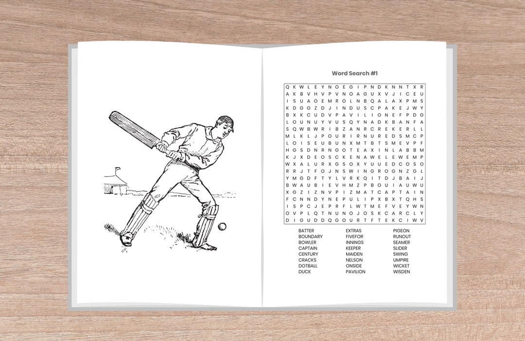 Cricketer's Word Search 52 Unique Puzzles With Solutions - Etsy