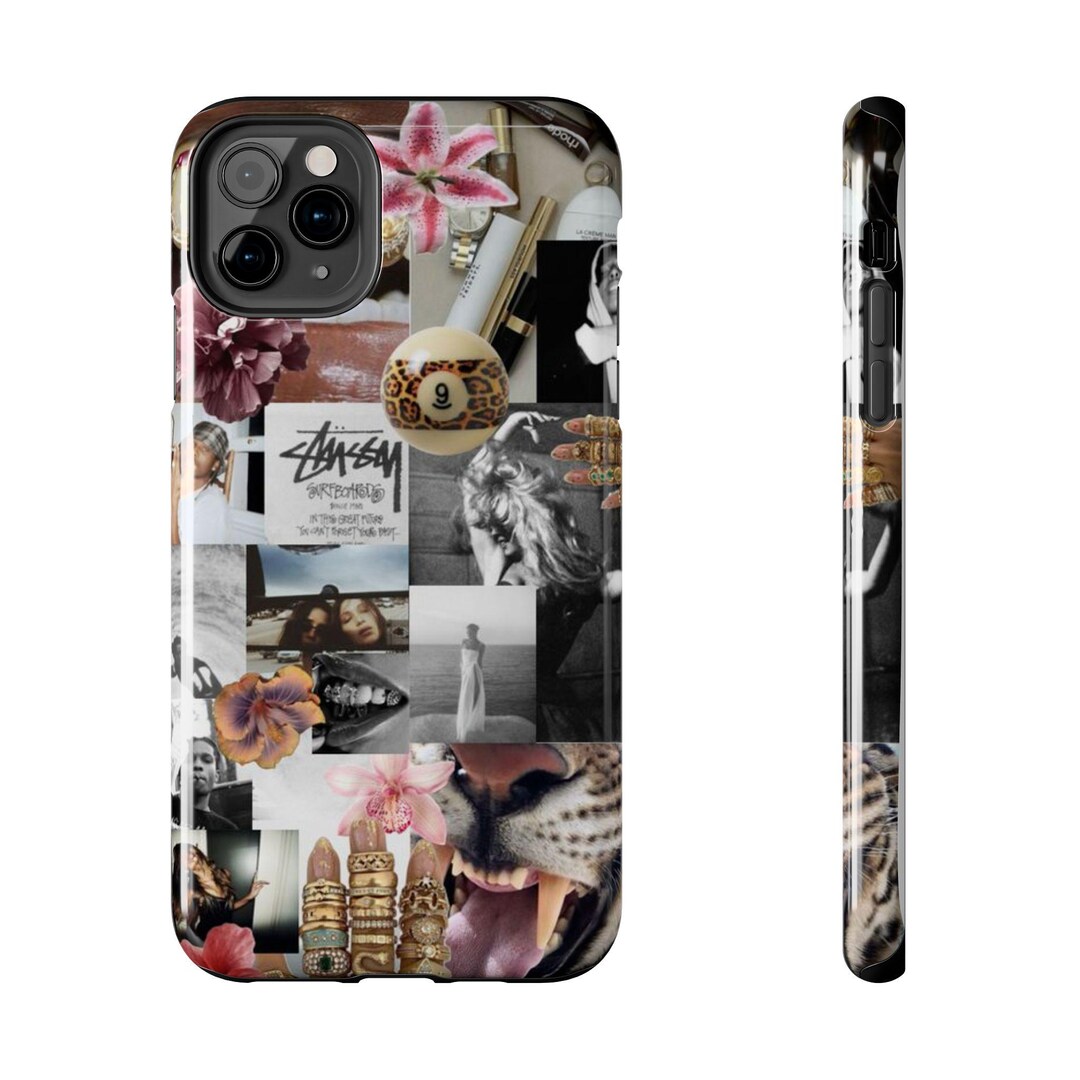 Cute Beachy Phone Case, Aesthetic Collage Tough Phone Cover, Beach ...