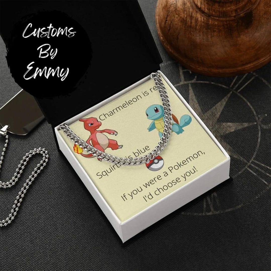 Pokemon Cuban Link Chain Necklace | Love | Anniversary | Birthday ...