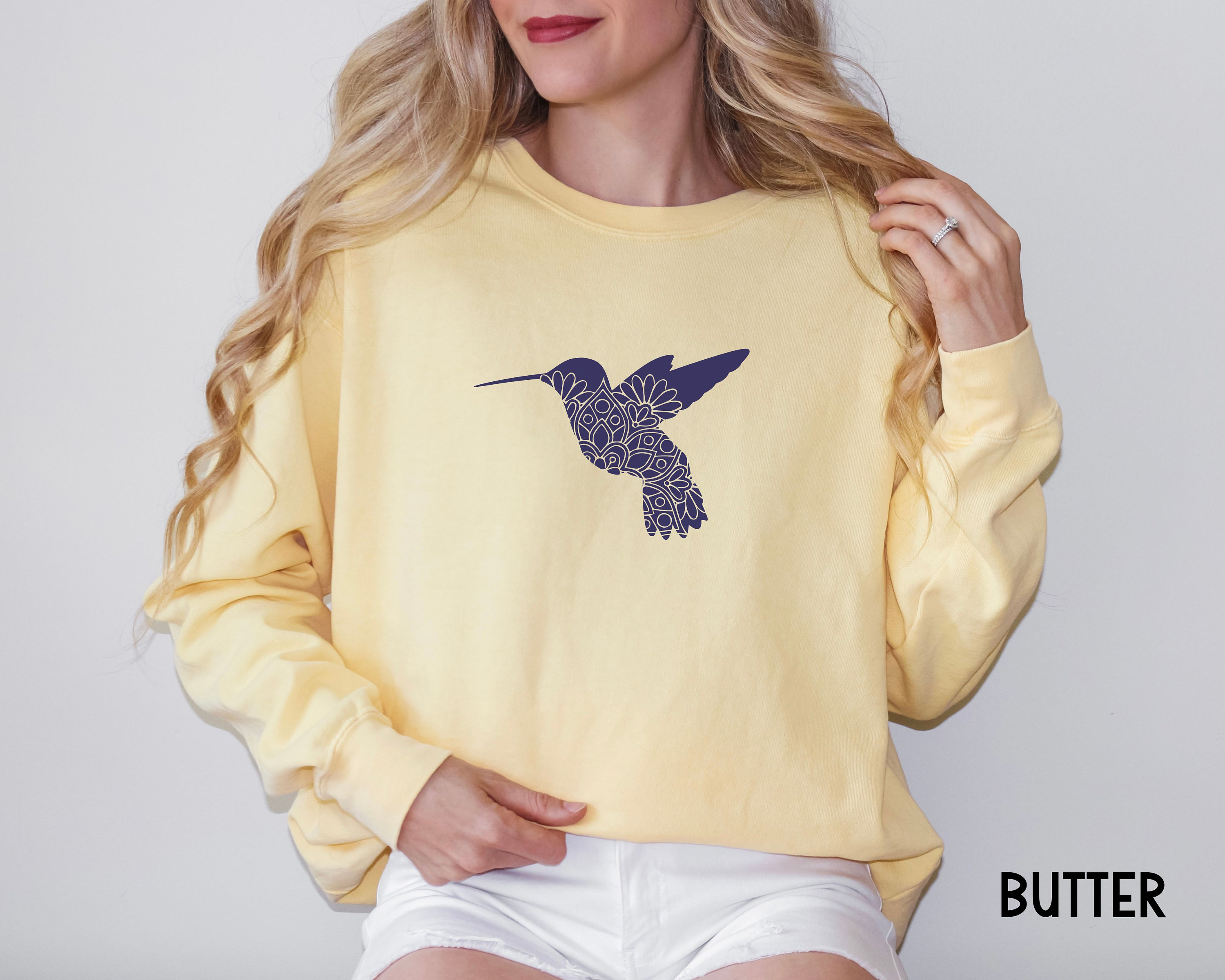 Comfort Colors® Hummingbird Mandala Sweatshirt, Cute Sweaters Aesthetic ...