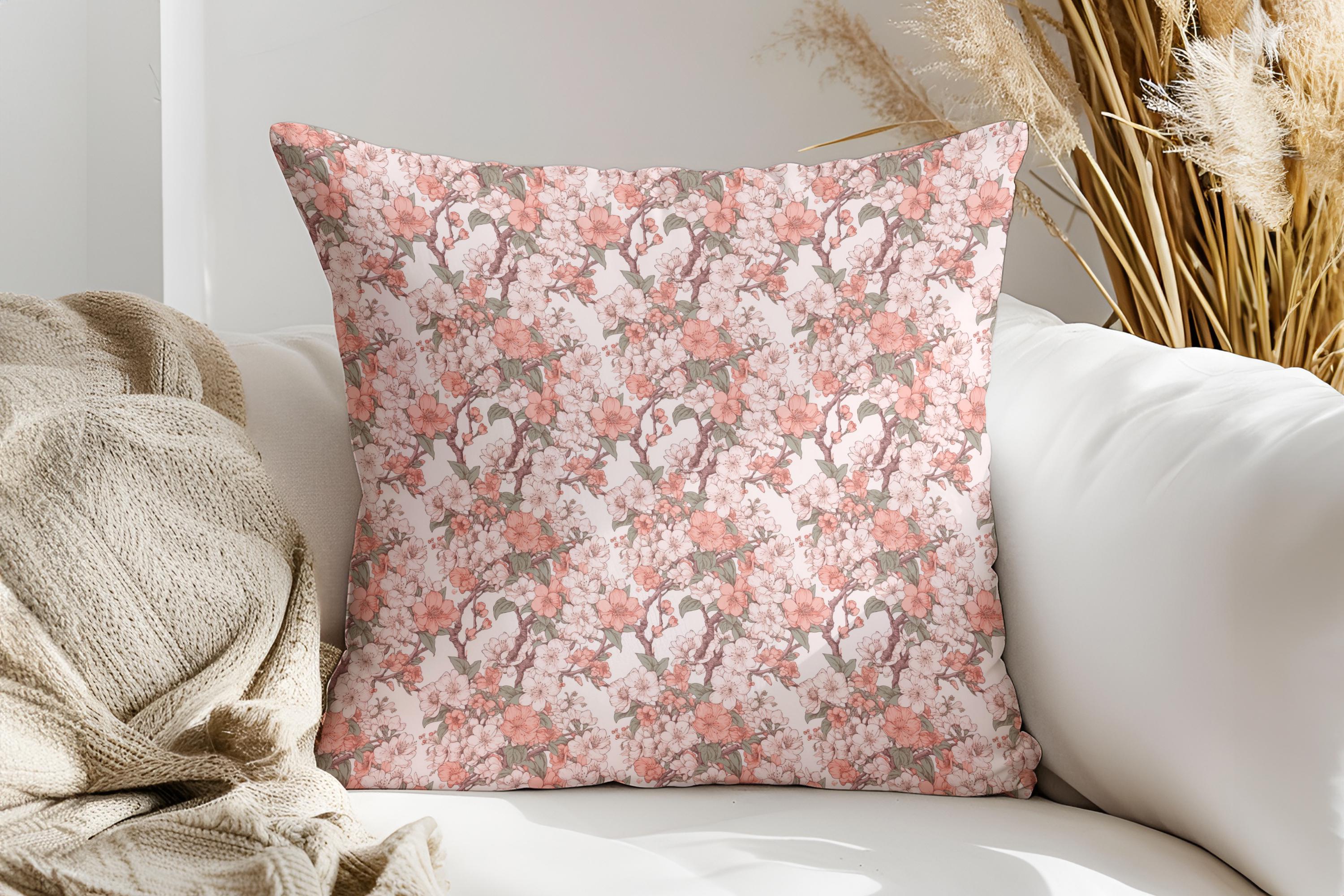 Japanese Pillows Cherry Blossom Decor Oriental Pillow Cover Cute ...