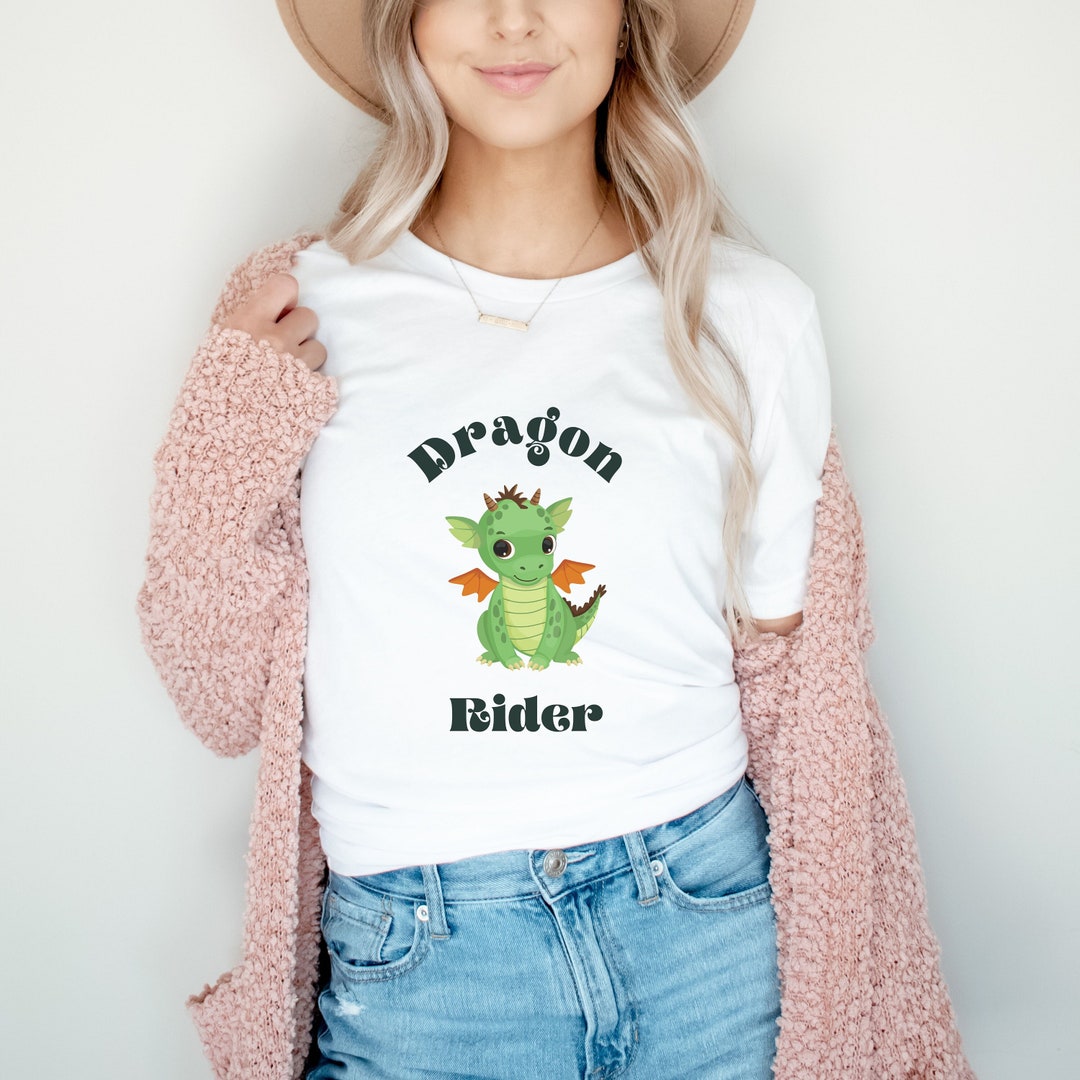 Dragon Rider Unisex T-shirt, Cute Dragon Tee, Mens Womens Dungeon ...