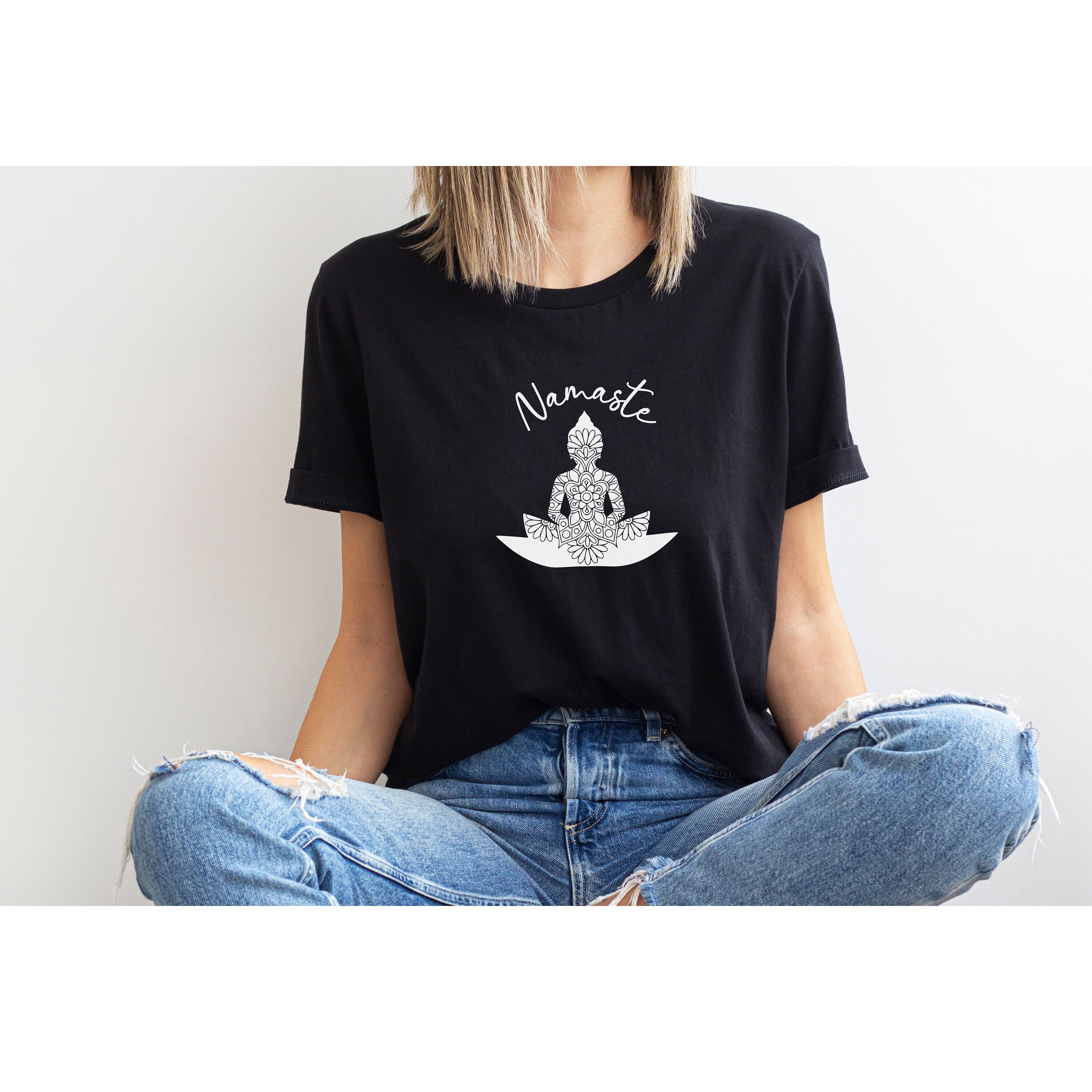 Namaste Shirt, Buddha Mandala Family Group Couple Baby Matching Yoga ...