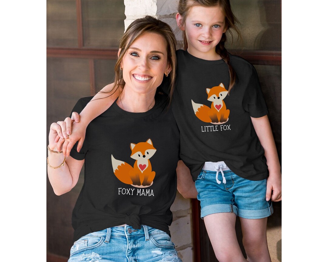 Foxy Mama Papa - Little Fox Shirt, Personalized Fox Heart Tee, Custom ...