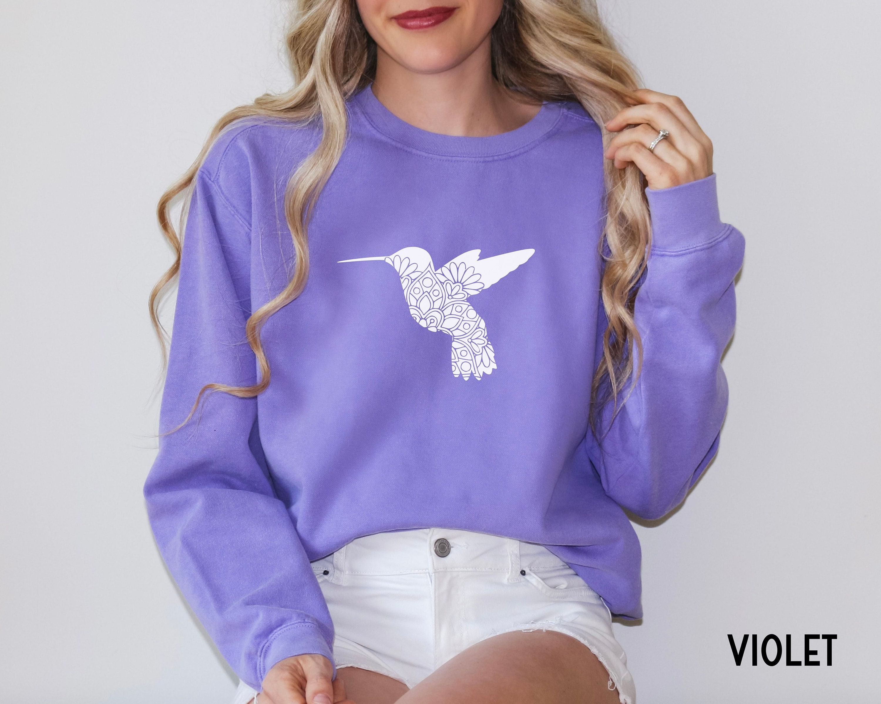 Comfort Colors® Hummingbird Mandala Sweatshirt, Cute Sweaters Aesthetic ...