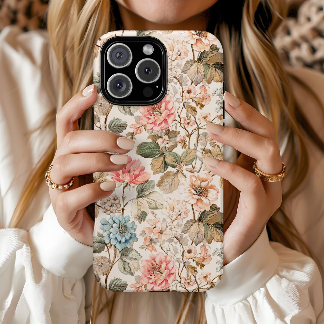 Victorian Floral Phone Case Shabby Chic Aesthetic Vintage Style ...