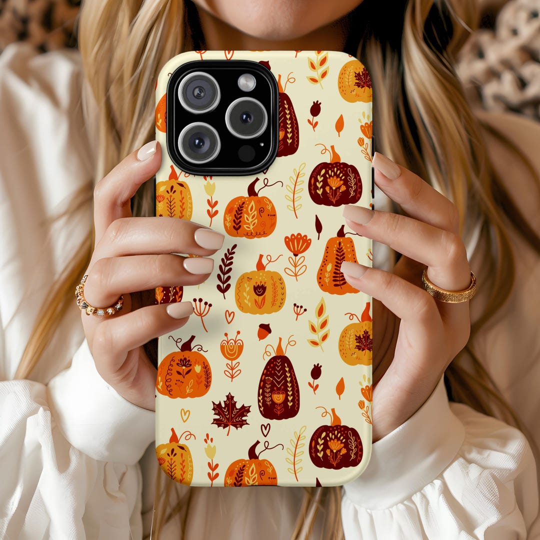 Pumpkins Galore Phone Case Fall Autumn Harvest Cute Botanical Boho ...