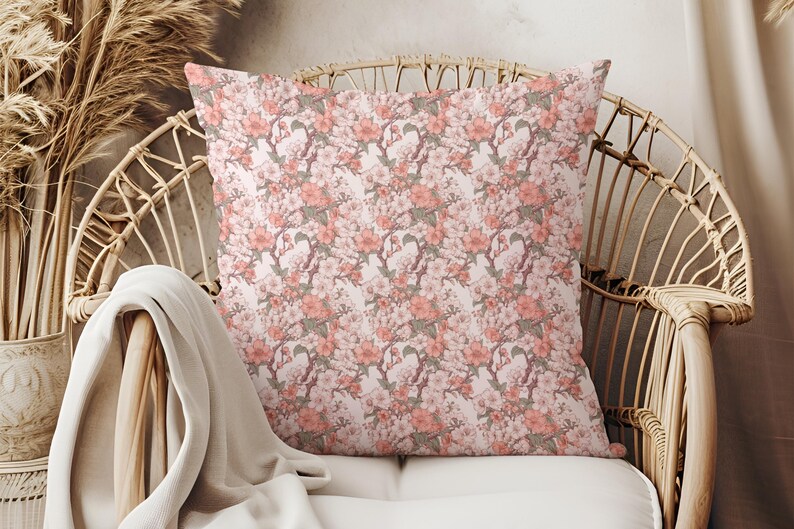Japanese Pillows Cherry Blossom Decor Oriental Pillow Cover Cute ...