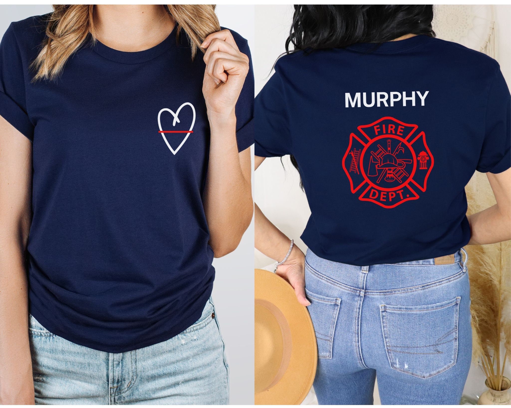 Personalized Firefighter Supporter Shirt With Custom Text, Fire Wife ...