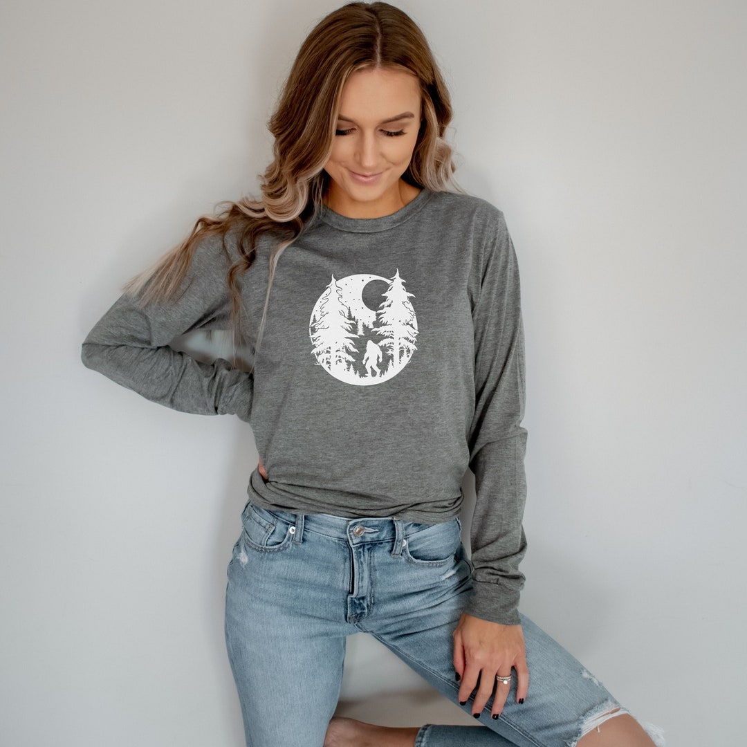 Sasquatch Long Sleeve Shirt, Bigfoot Yeti Cryptid Shirt, PNW Pacific ...
