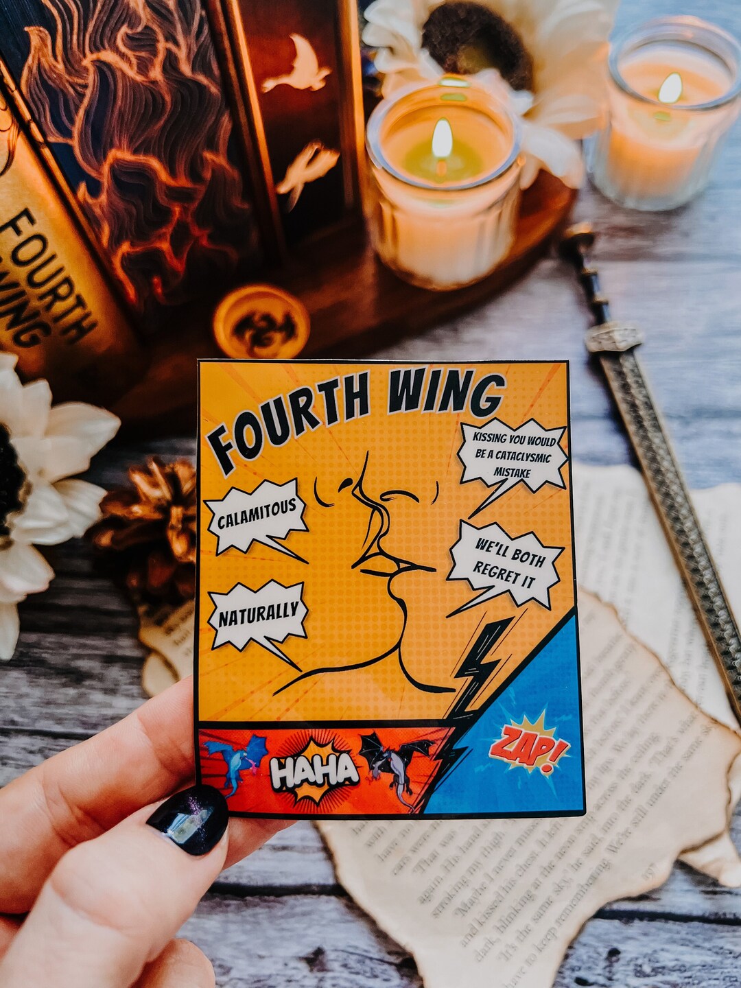 Fourth Wing Sticker | Officially Licensed | Rebecca Yarros | Dragons ...