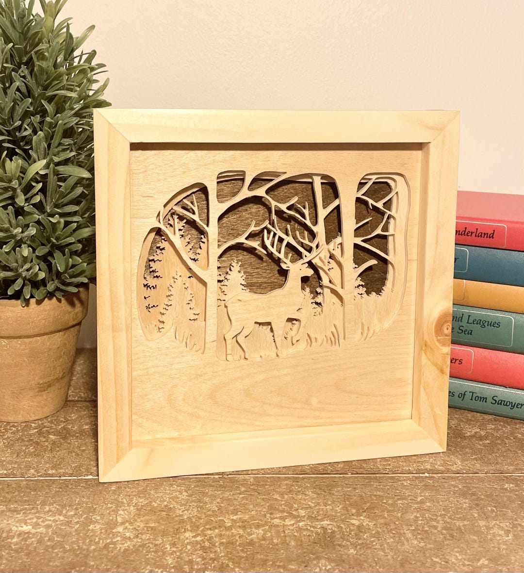 Deer in Forest Shadow Box • Gift for Nature Lover, Hunter, Outdoorsman ...