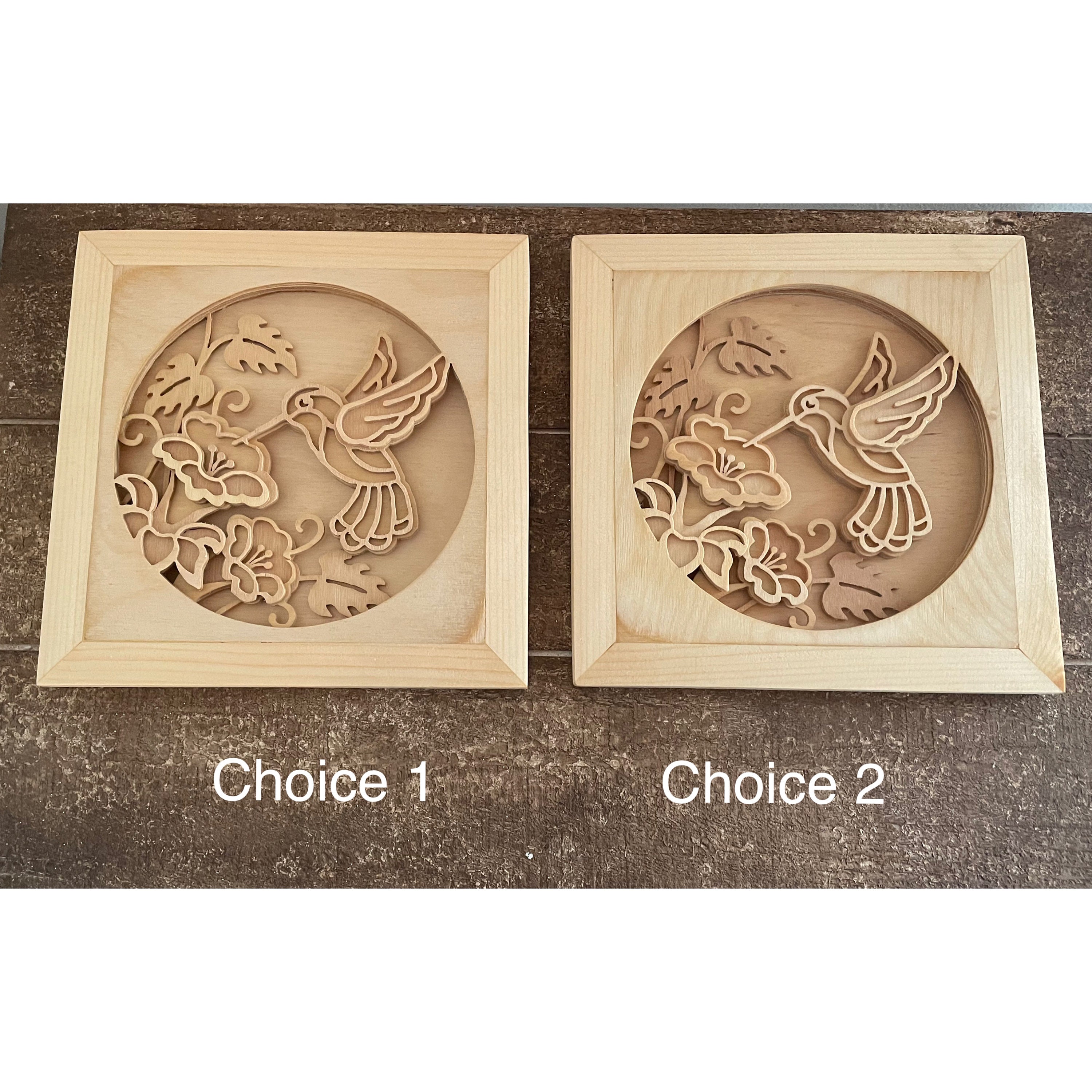 Hummingbird Layered & Framed 3d Wall Art Decor - Natural Baltic Birch ...