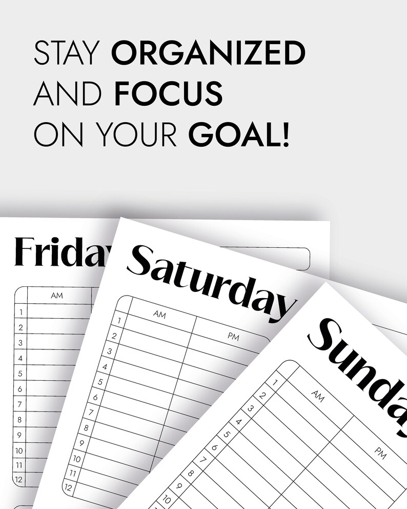 Weekly Planner Printable Mental Health Minimalist Weekly - Etsy