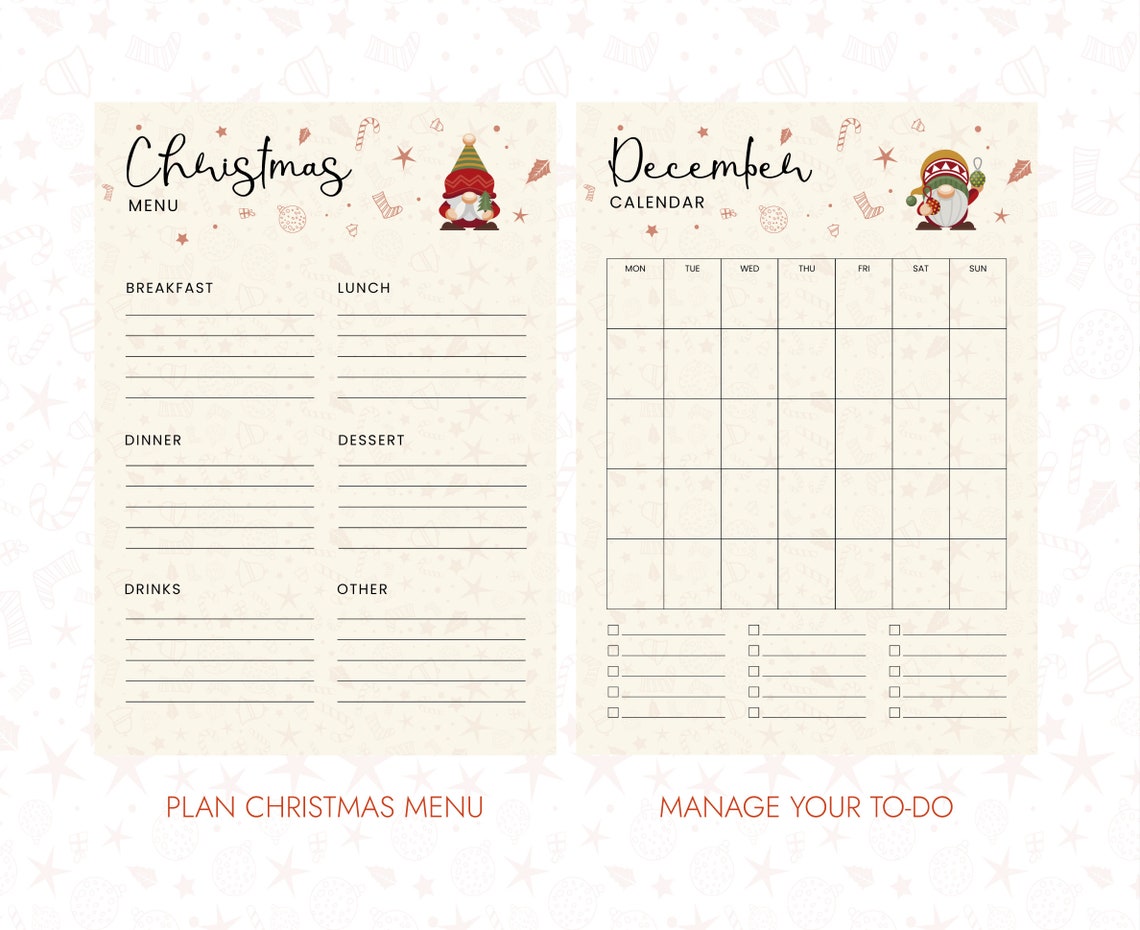 Christmas Planner Printable, Holiday Planner, Planner Bundle, Gift and ...