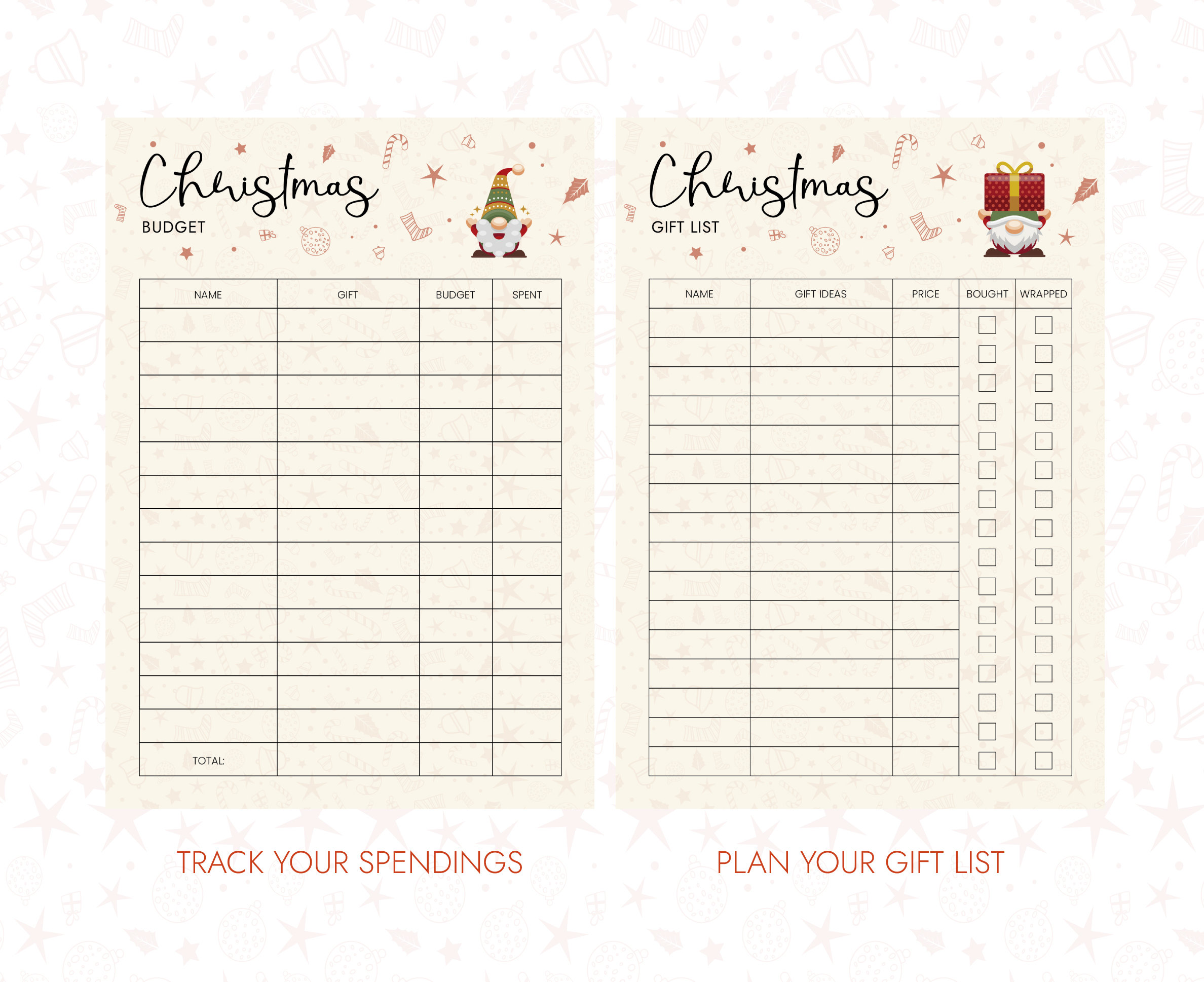 Christmas Planner Printable, Holiday Planner, Planner Bundle, Gift and ...