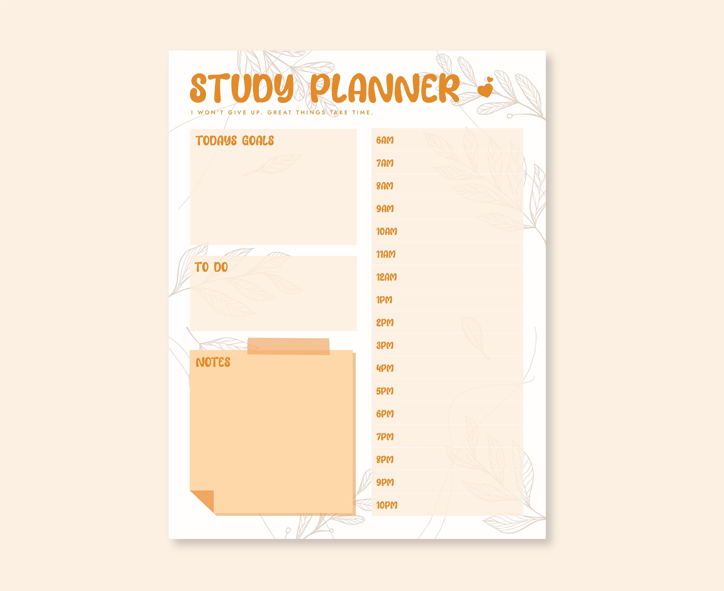 Study Planner Printable Planner to Do List Am Pm Schedule - Etsy