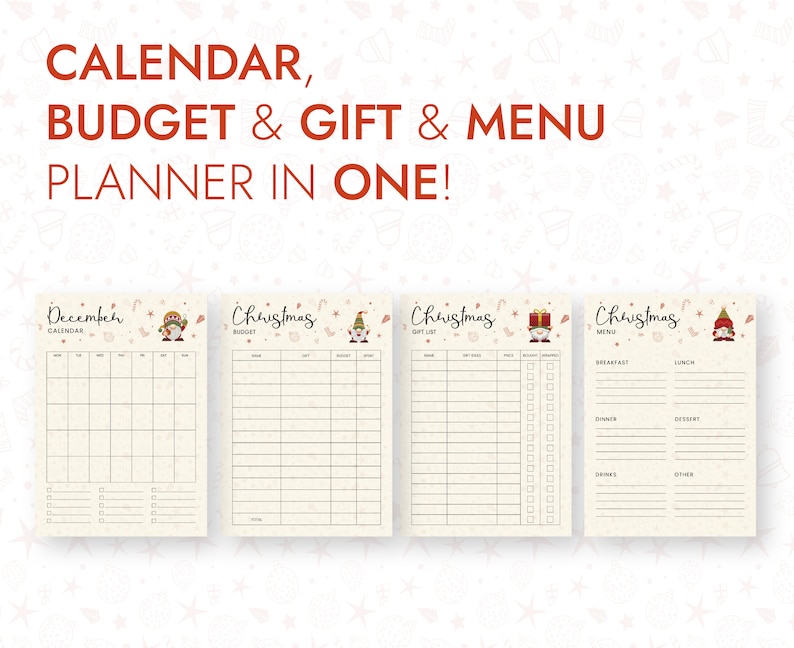 Christmas Planner Printable, Holiday Planner, Planner Bundle, Gift and ...