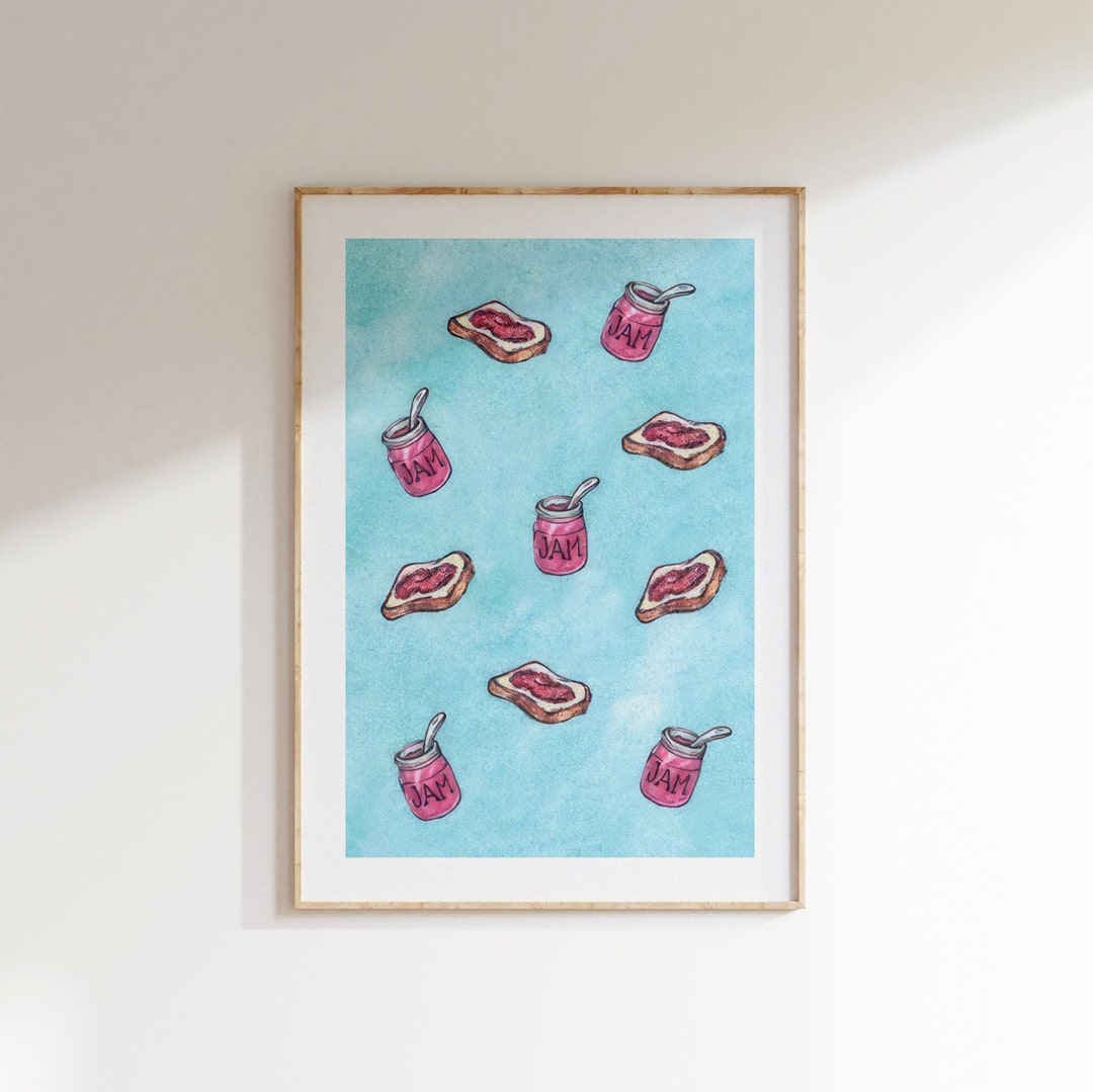Jam Print , Wall Print Digital Download, Preppy Vintage Print, Retro ...