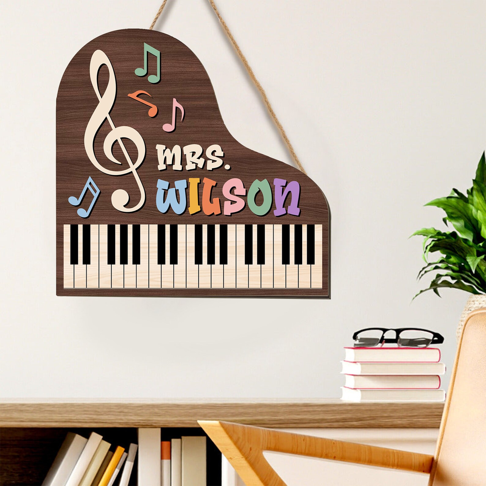 Personalized Music Teacher Door Sign, Door Sign Music, Music Name Sign ...