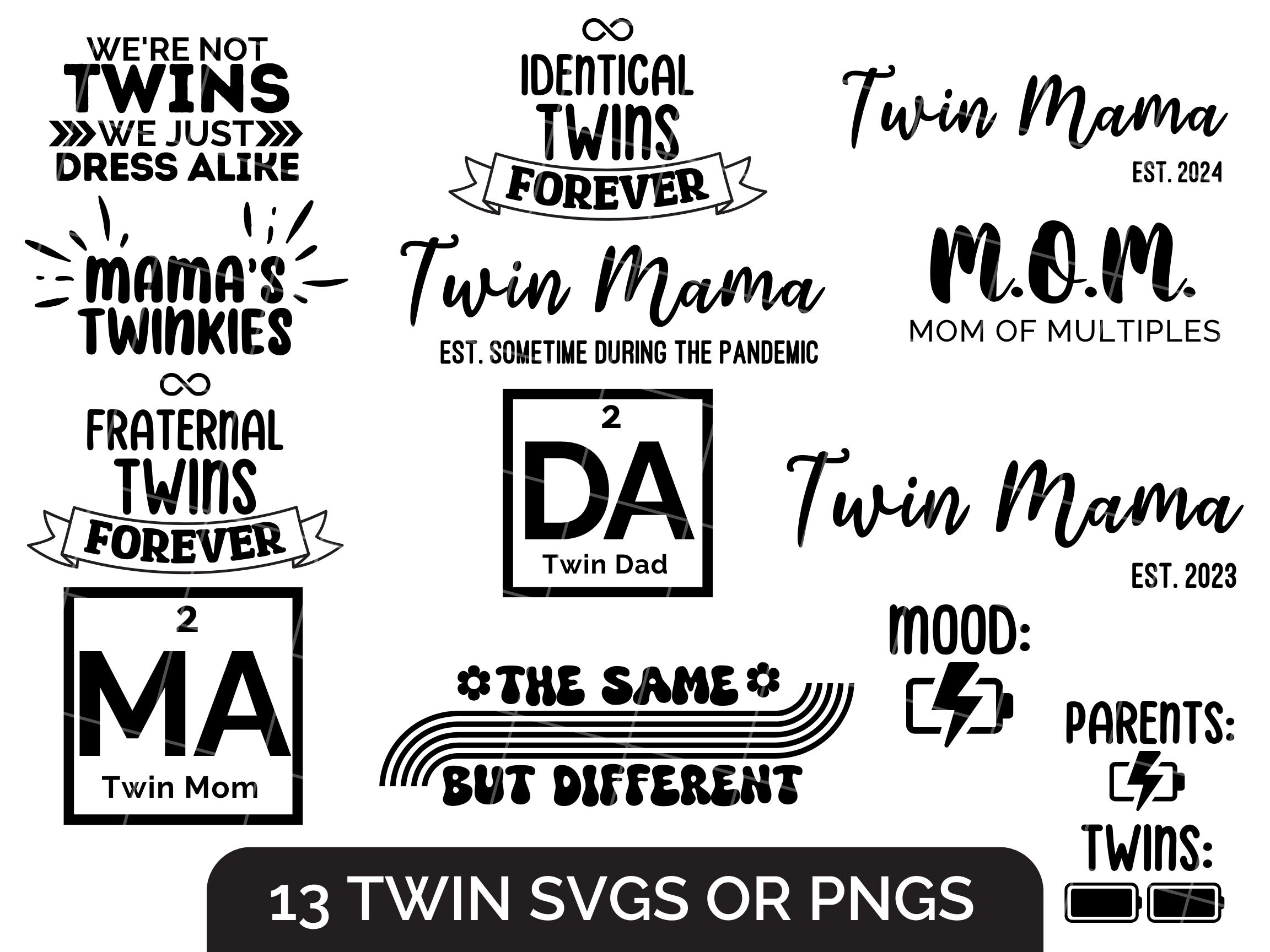 13 Twin Bundle SVG or PNG - Etsy