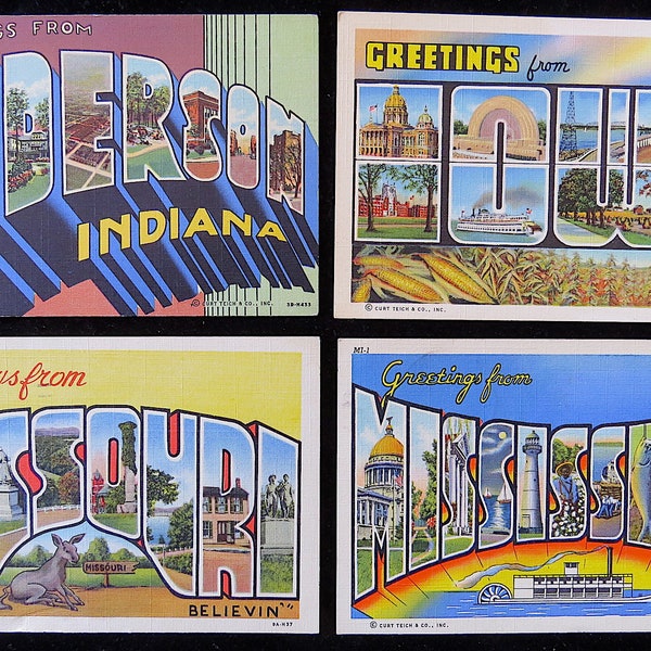 Big Letter Postcards - Etsy