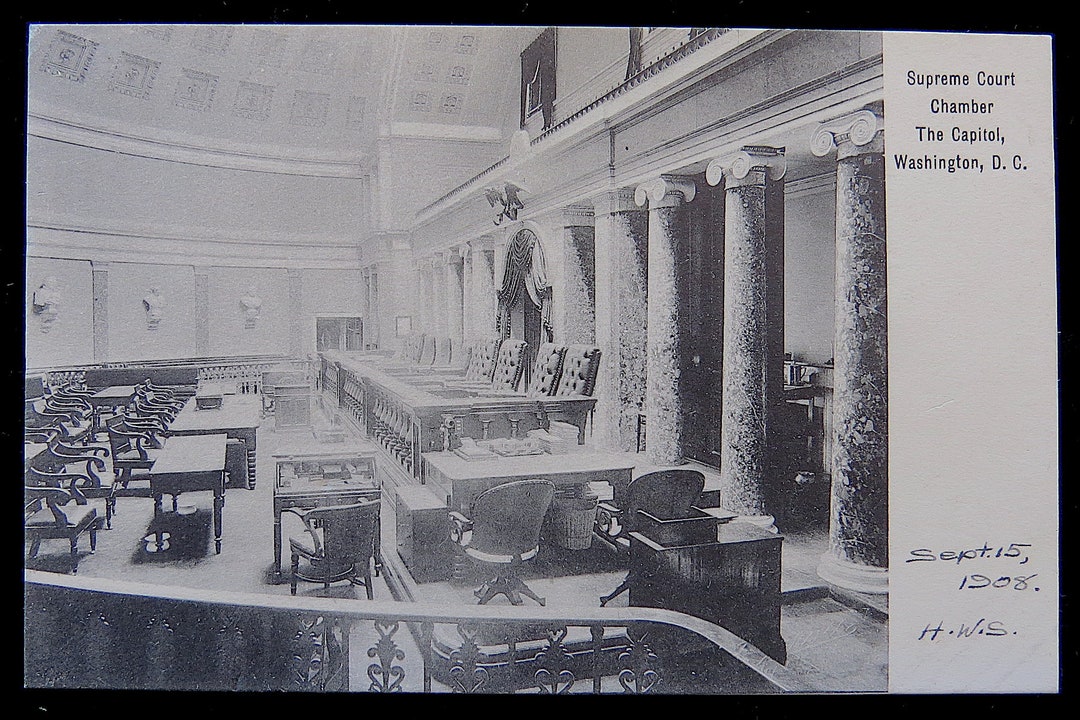Antique C.1908 B&W Interior View of the Supreme Court Chamber - Etsy