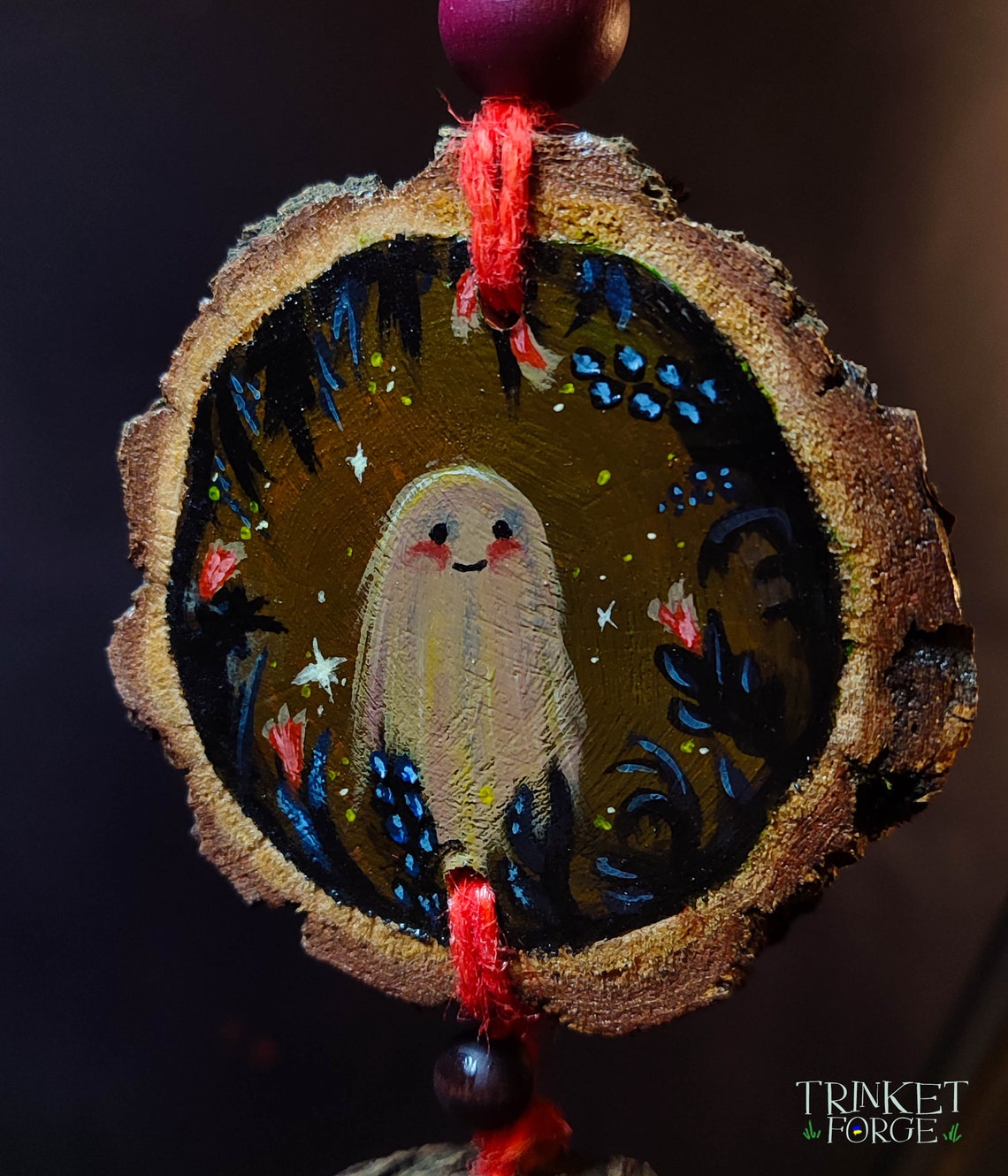 Handpainted Ghost Art | Whimsical Enchanted Forest Art | Woodslice ...