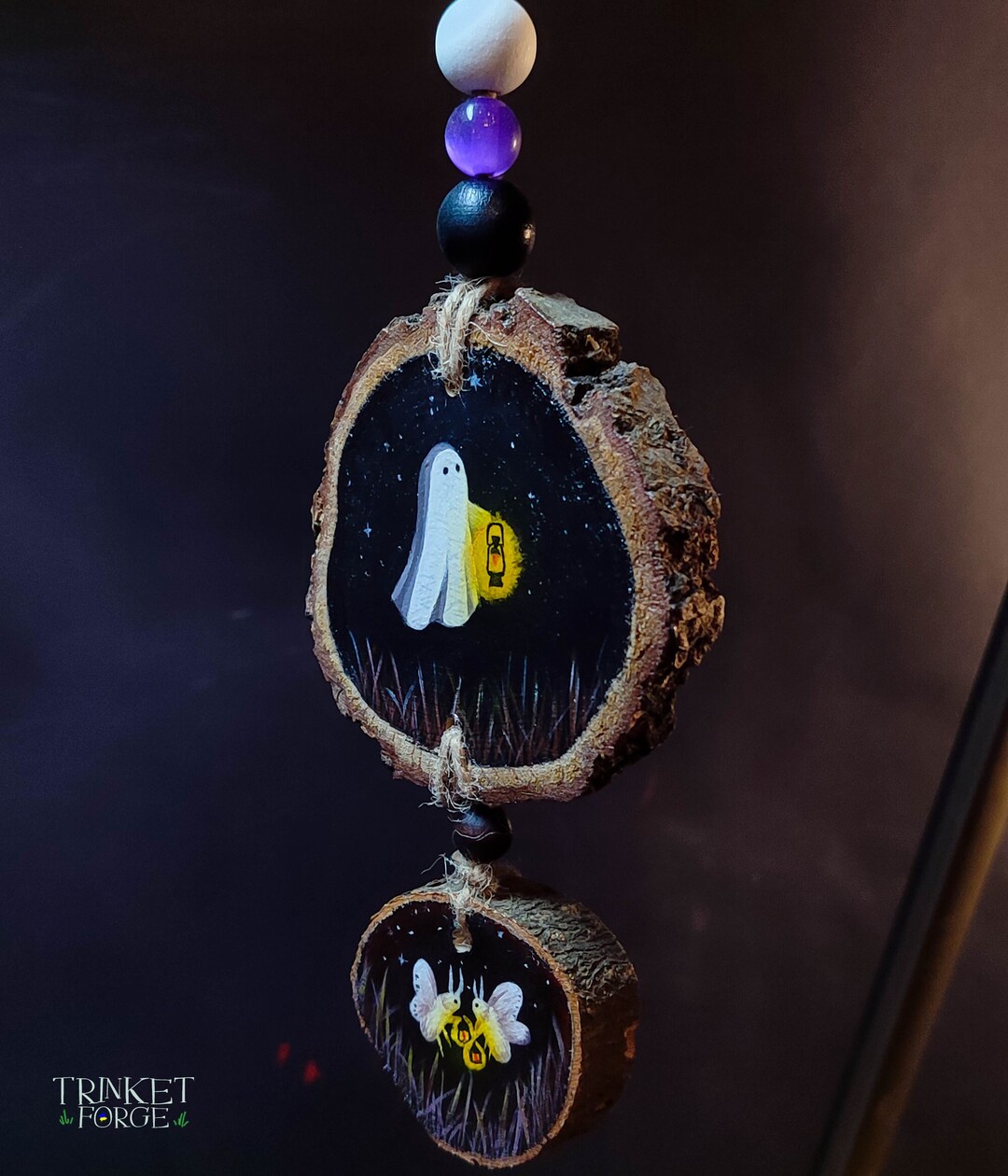 Handpainted Ghost and Moths Art | Whimsical Enchanted Forest Art ...
