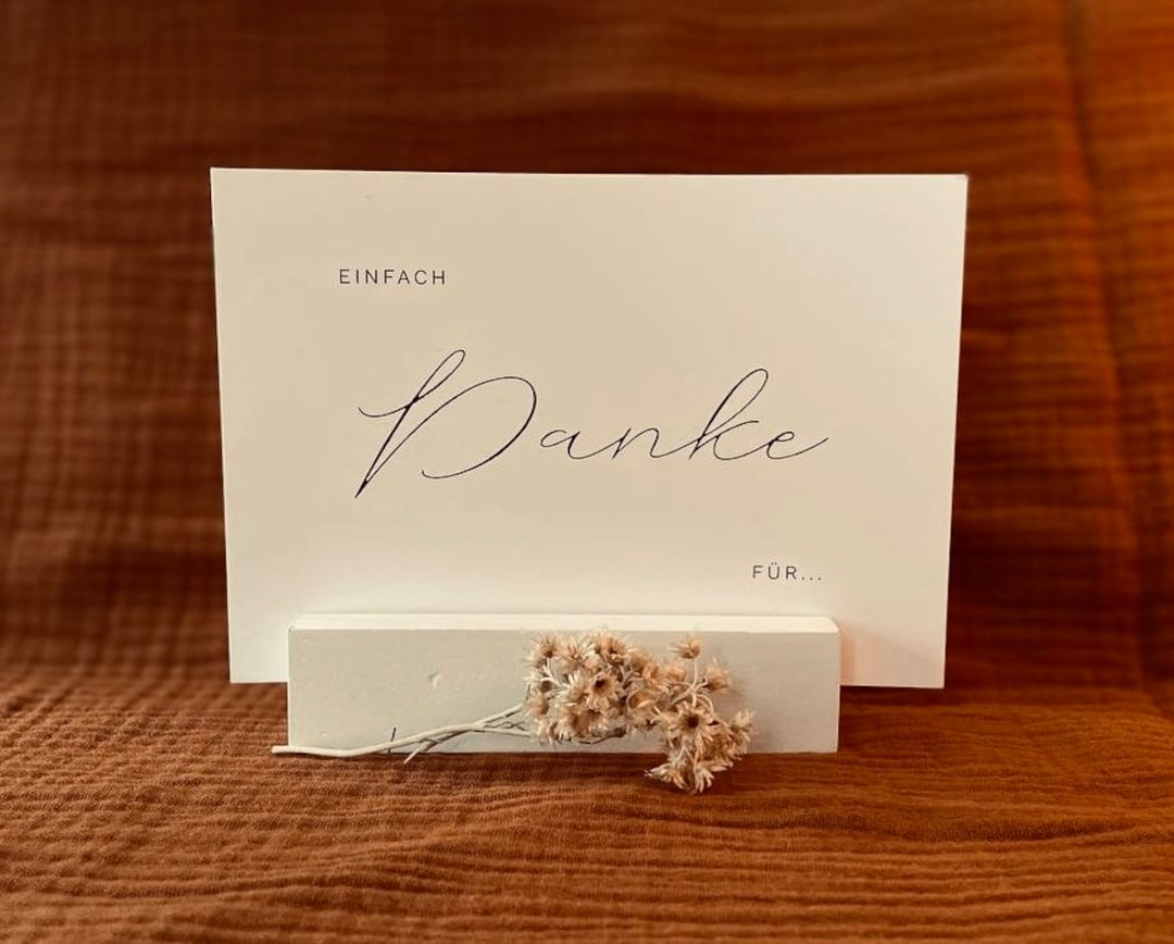 Einfach Danke für… Danke Karte schlicht Schriftzug - Etsy.de