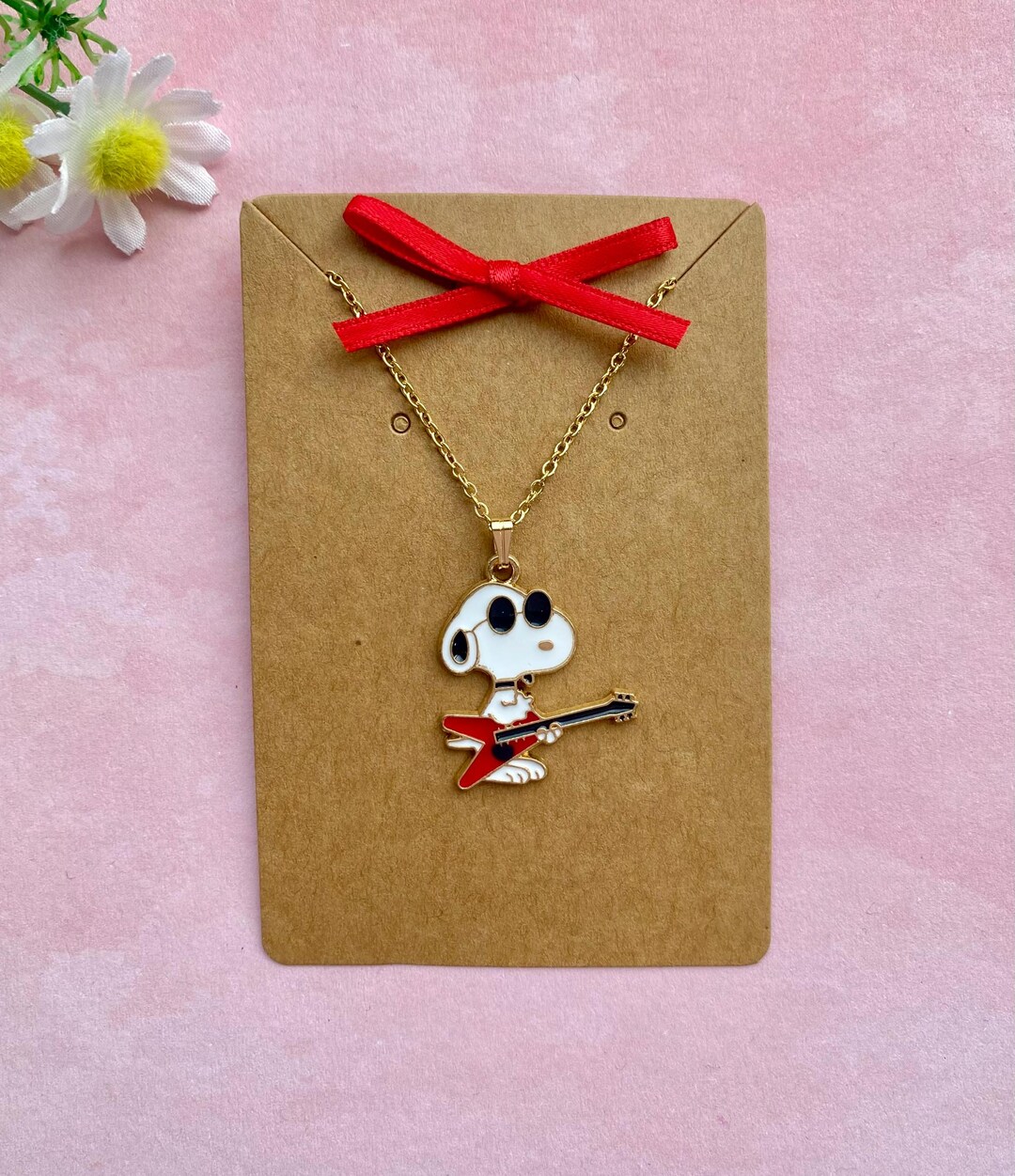Novelty Rock Star Cartoon Dog Necklace, Cute Beagle Dog Pendant ...